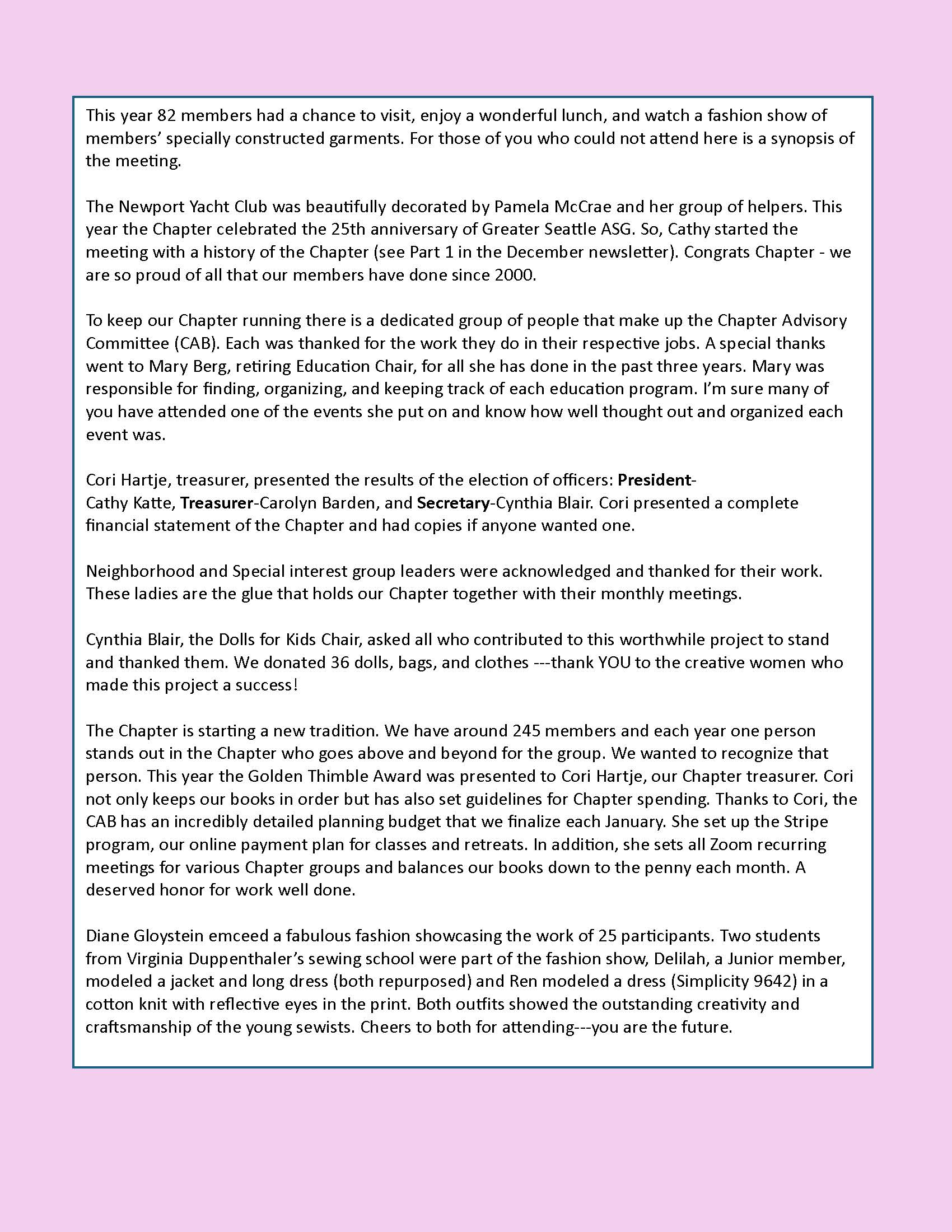 2025 Annual Meeting - Our 25th Anniversary - Greater Seattle ASG